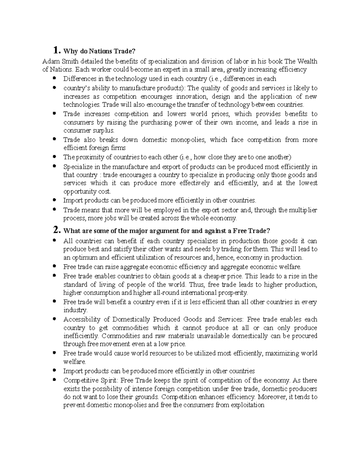 Why do Nations Trade - đề ôn - 1. Why do Nations Trade? Adam Smith ...