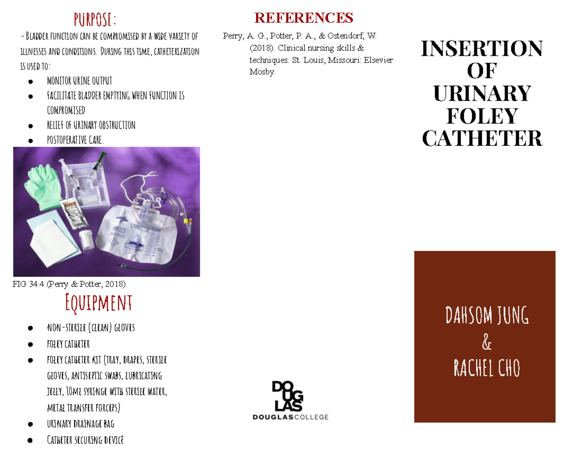 Unit 8 - Urinary Catheterization - Note: This brochure is designed to ...