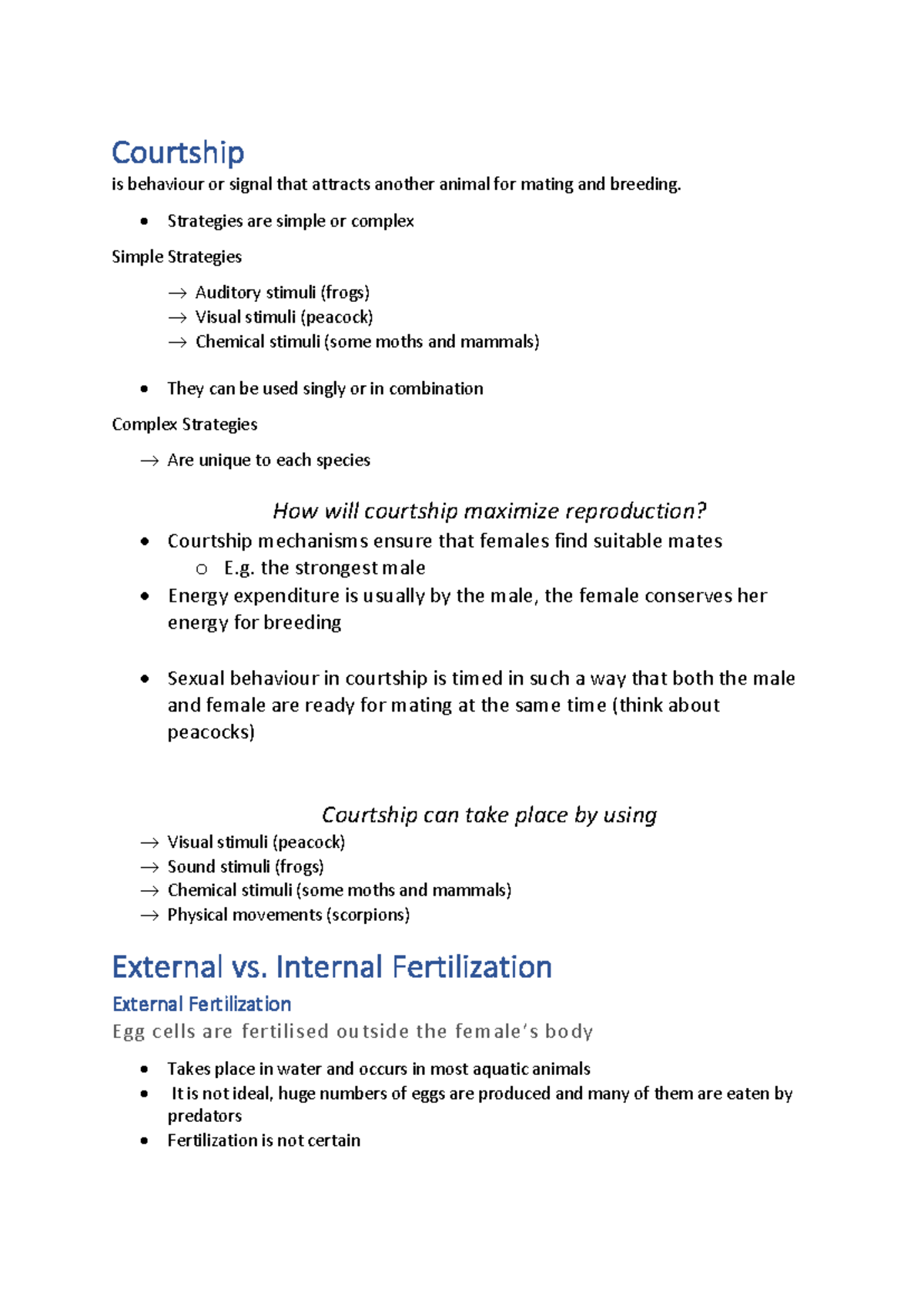 Animal Reproductive Strategies - Courtship is behaviour or signal that ...