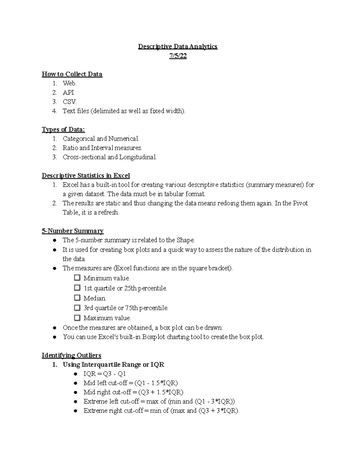 Descriptive Data Analytics - Descriptive Data Analytics 7/5/ How to ...