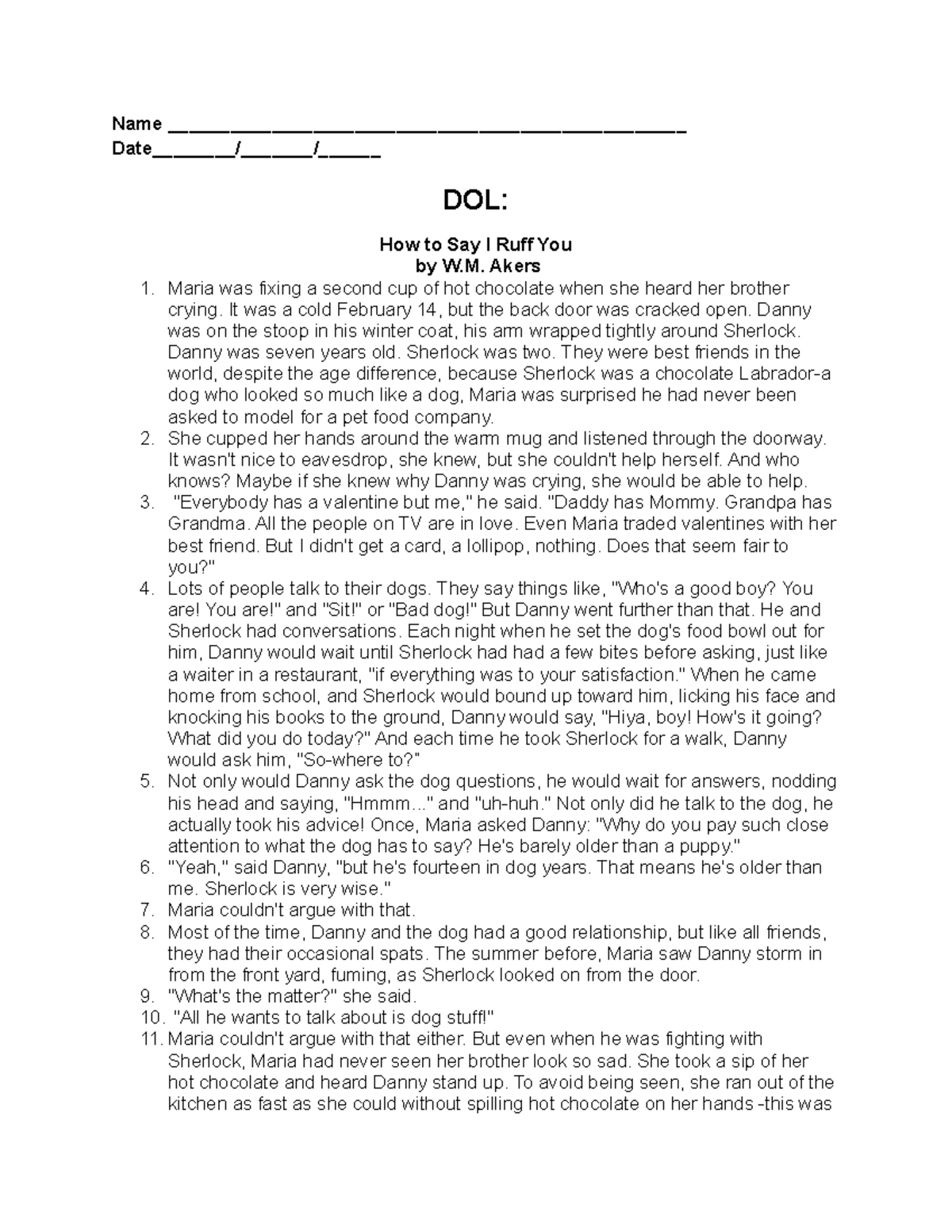 Guided Practice DOL Unit 1 Lesson 16 - Name