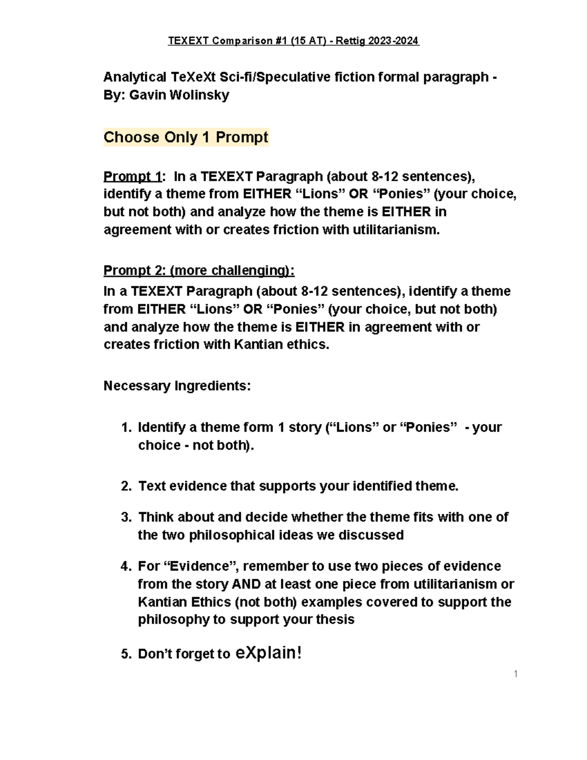 Copy of PKC 2024 4.2 Te Xe XT Comparison #1 Directions, Organizer, Rubric - Kantian Ethics ...