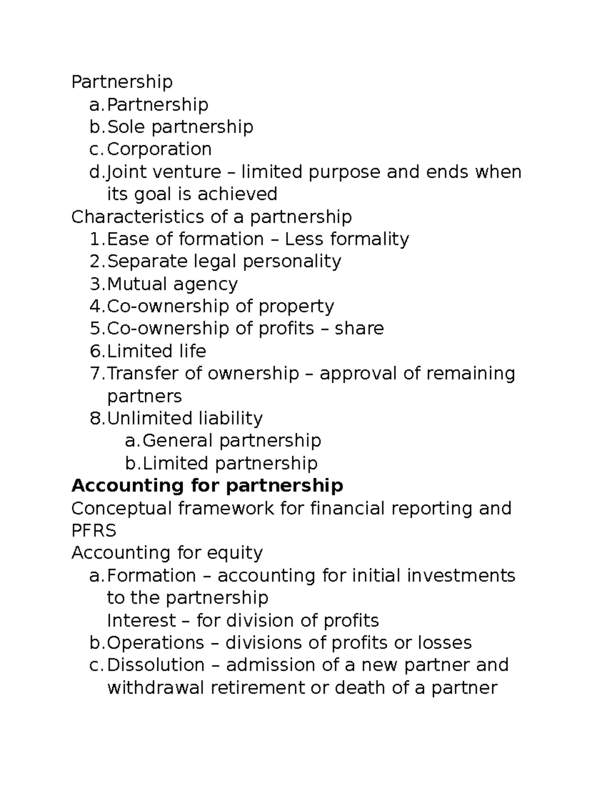 Partnership - Accounting for special transactions - Partnership a b ...