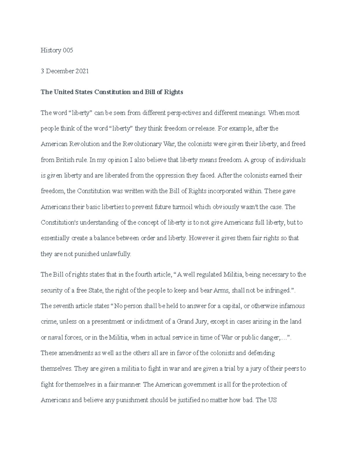 Essay 6: The United States Constitution and Bill of Rights - History ...
