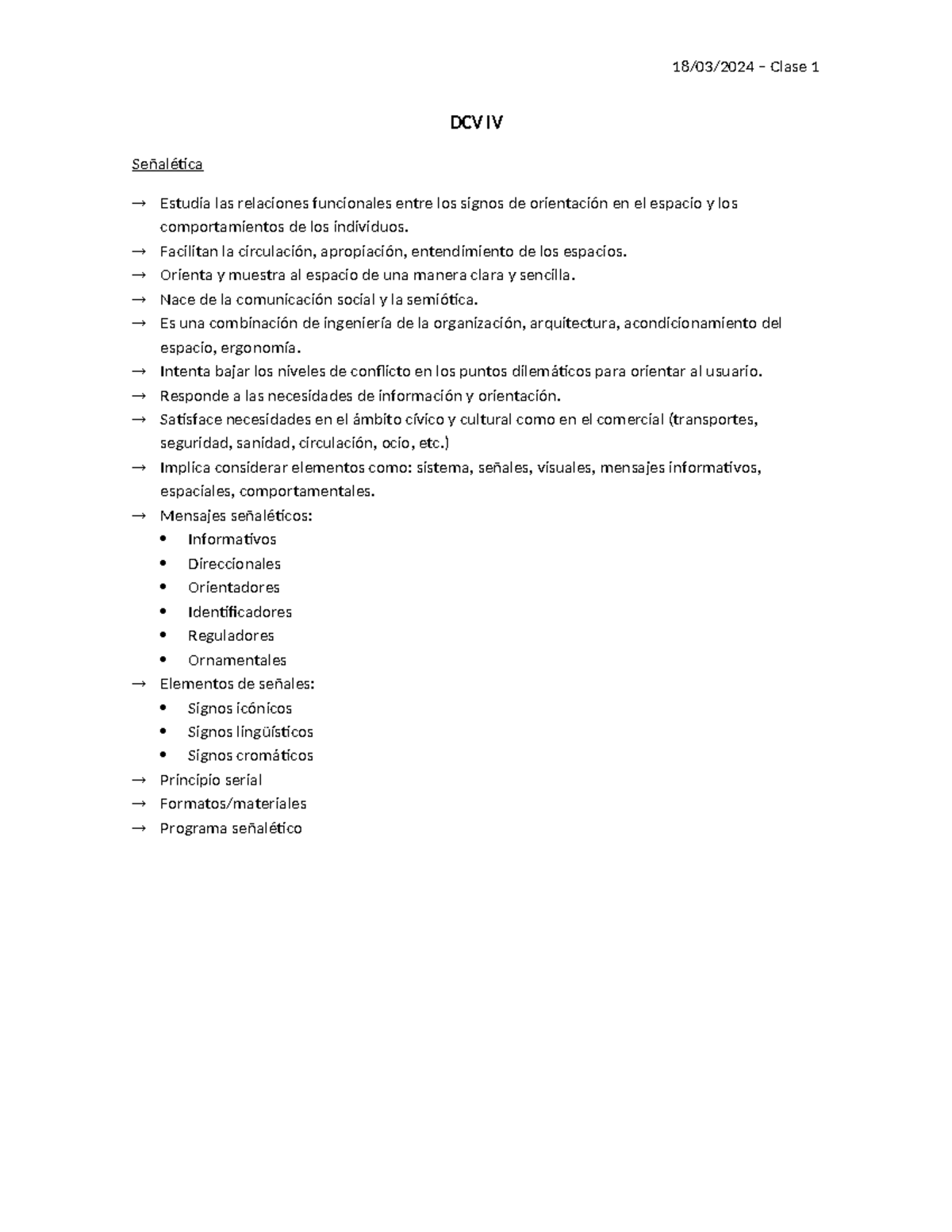 DCV Clase 1 - 18/03/2024 – Clase 1 DCV IV Señalética Estudia las ...
