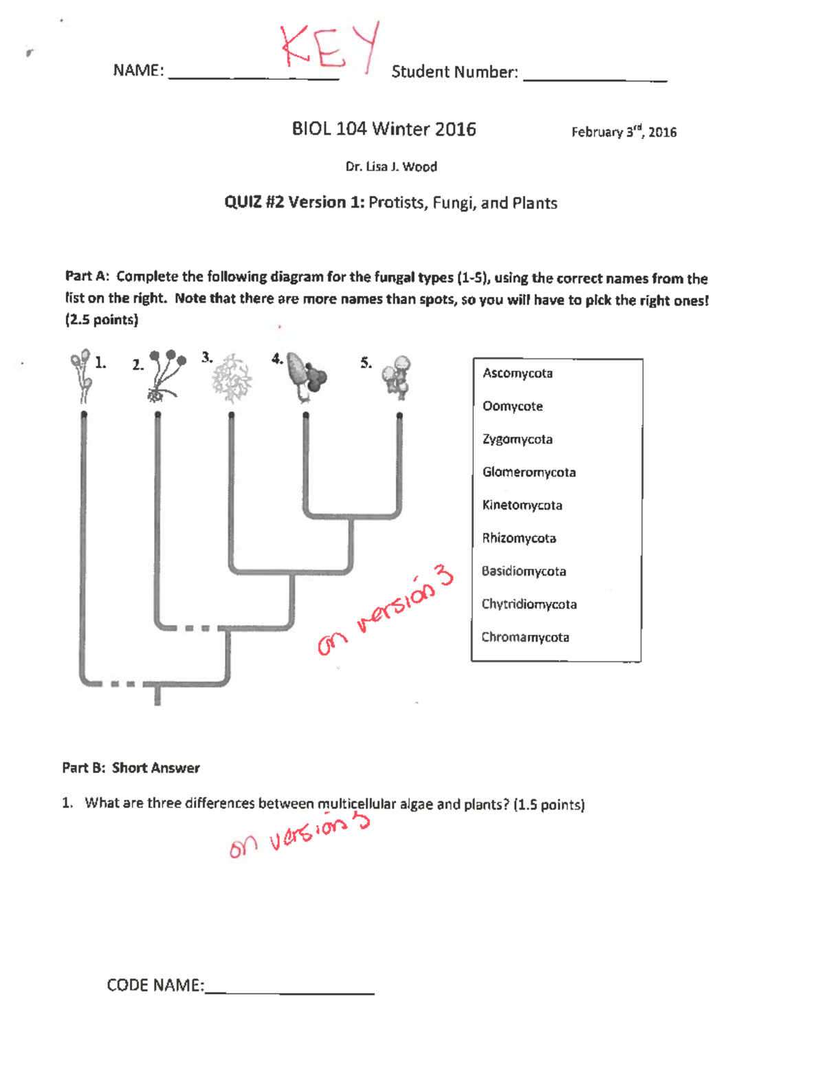Quiz 2 v1&3 KEY for wildlife ecology - Biol 412 - Studocu