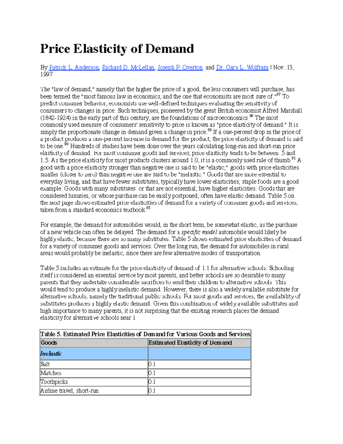 Price elasticity of demand handout - Price Elasticity of Demand By ...