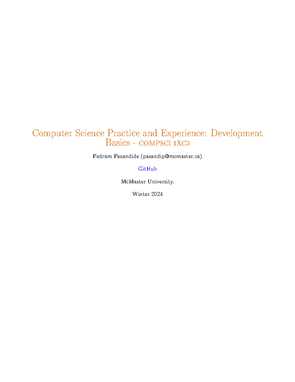 Compsci 1xc3 Lectures Lecture Notes Including Code Samples In C Computer Science Practice