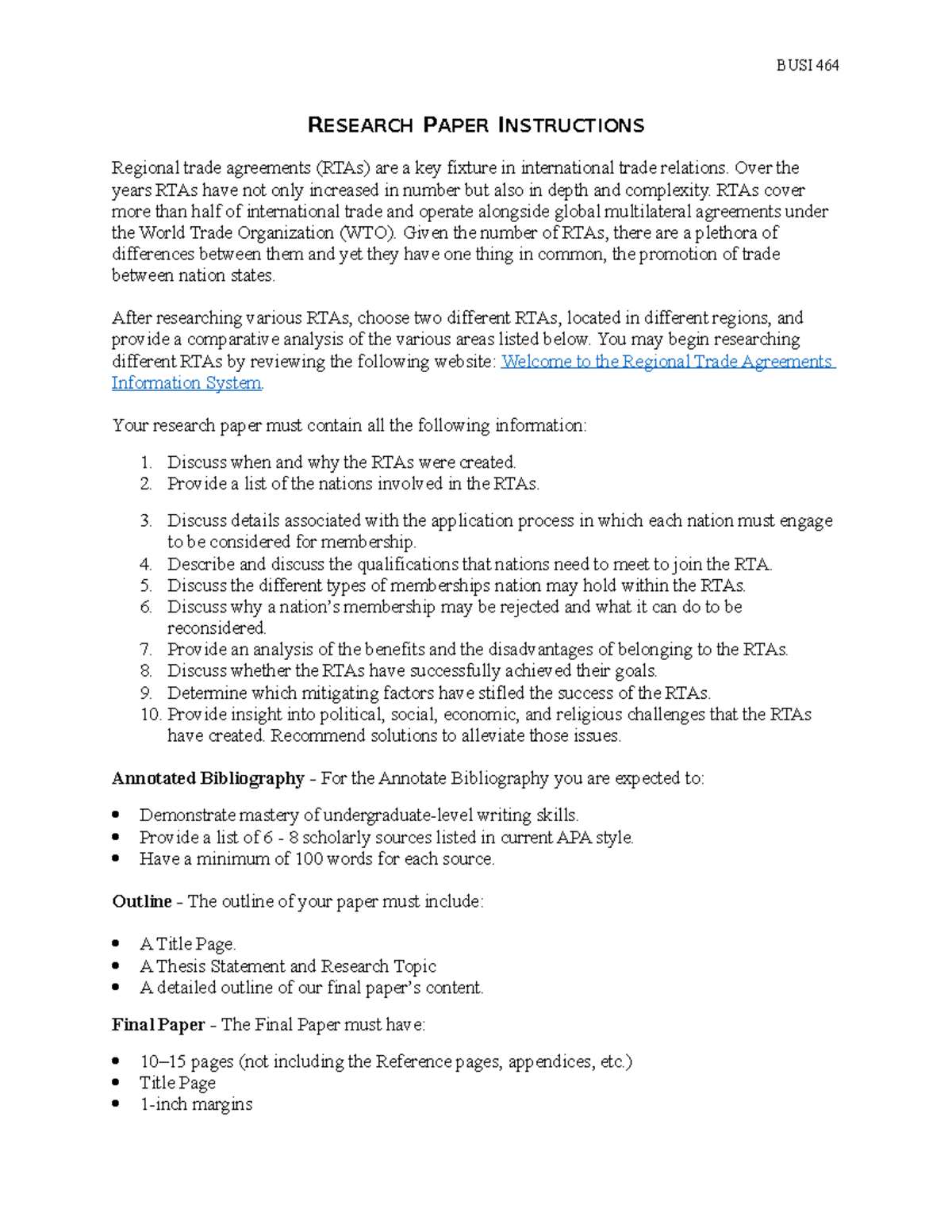Research Paper Instructions - BUSI 464 RESEARCH PAPER INSTRUCTIONS ...