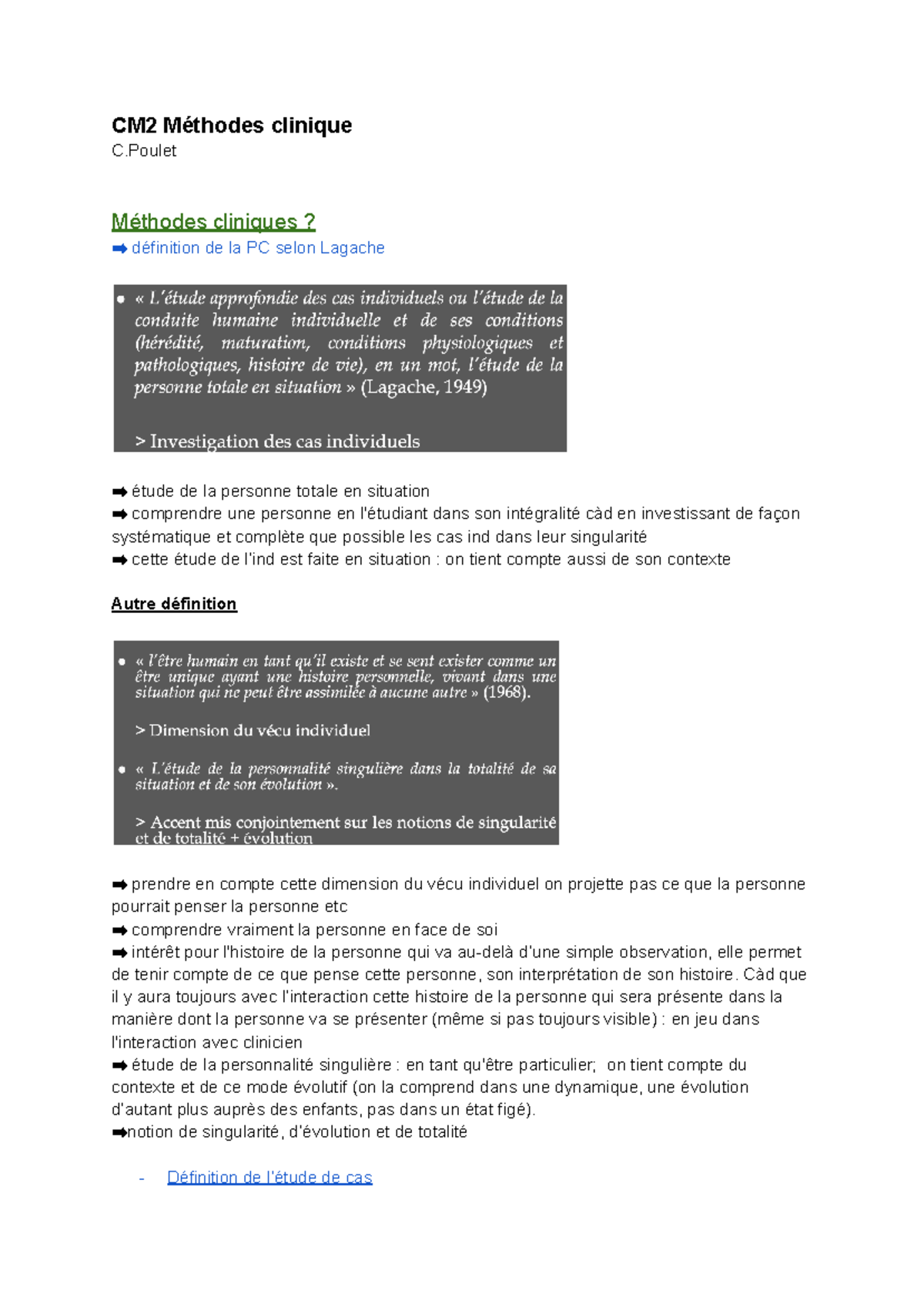 CM2 Méthodes clinique - Google Docs - CM2 Méthodes clinique C Méthodes ...