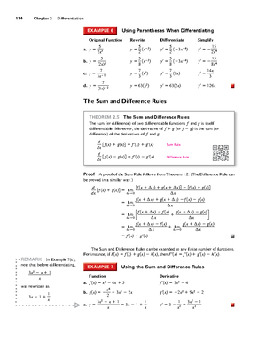 CALC 28 - CALC 28 NOTES - 146 Chapter 2 Differentiation It is ...