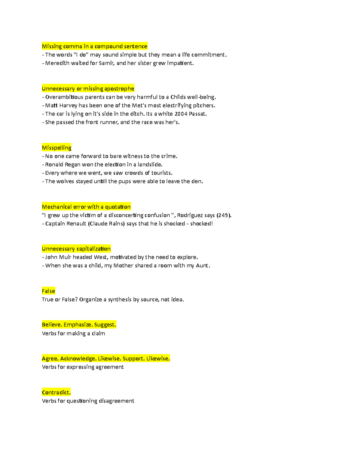 Studyset 2 - ENGL1013 - Missing comma in a compound sentence The words ...