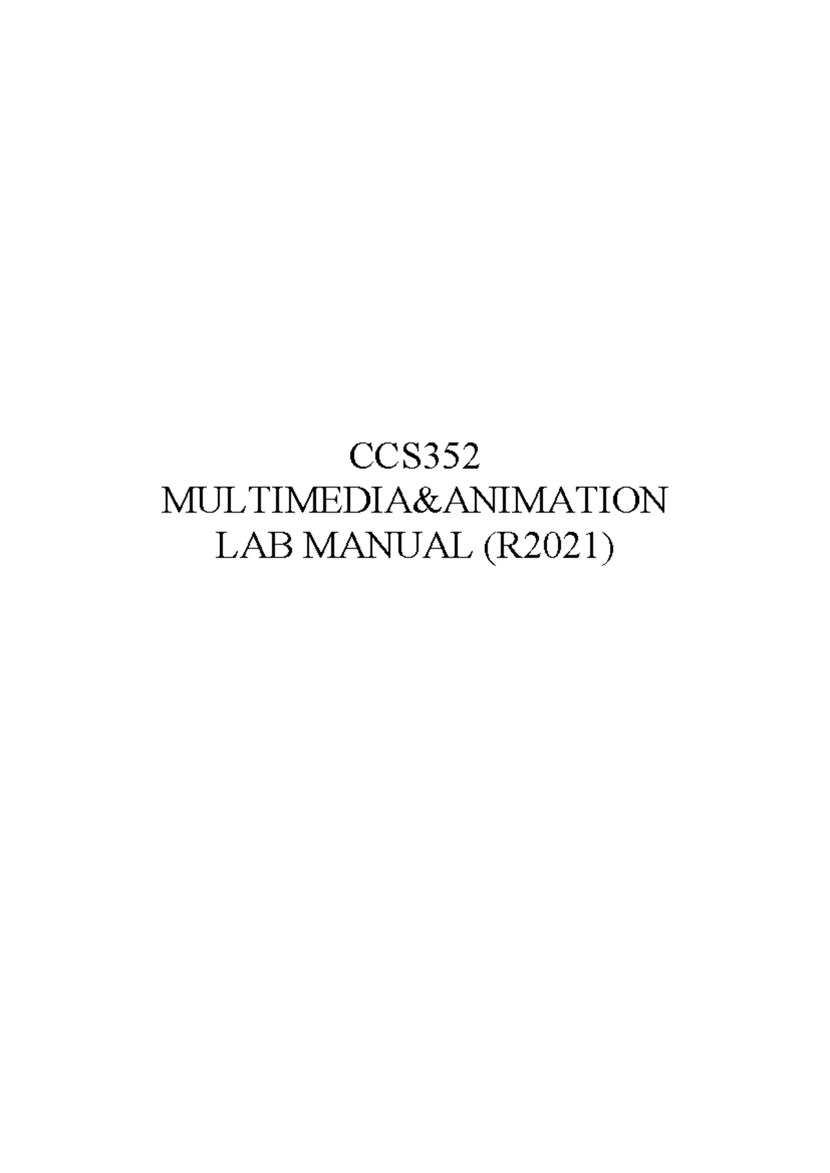 CCS352 Multimediamultimedia - CCS MULTIMEDIA&ANIMATION LAB MANUAL (R2021) Exercise No. 1 TO ...