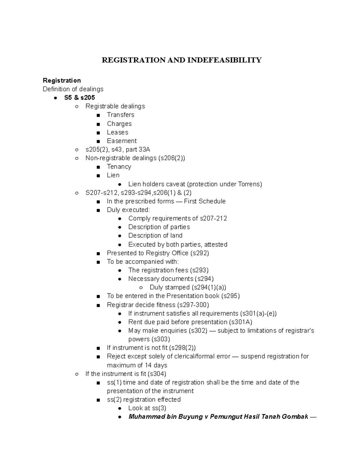 REGISTRATION AND INDEFEASIBILITY OF TITLE REGISTRATION AND registration-and-indefeasibility-of-title-registration-and