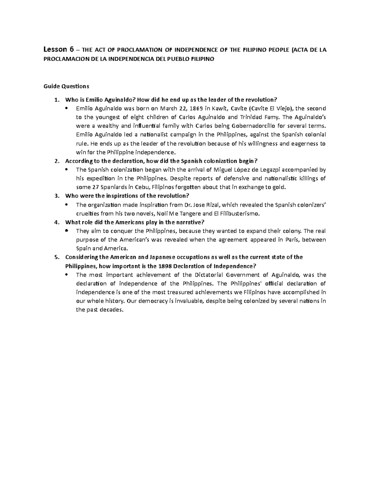 MARK JUDE Hofileña Bscrim 1A Reading IN Philippine History Lesson 6 ...