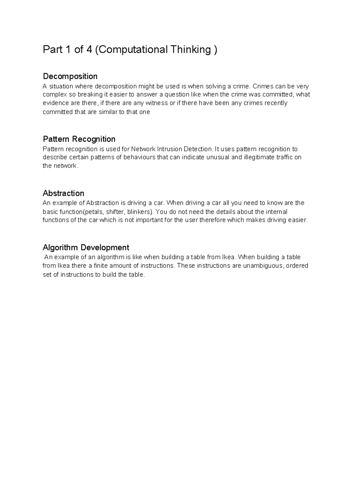 COMP1405 Assignment 1 - Part 1 of 4 (Computational Thinking ...