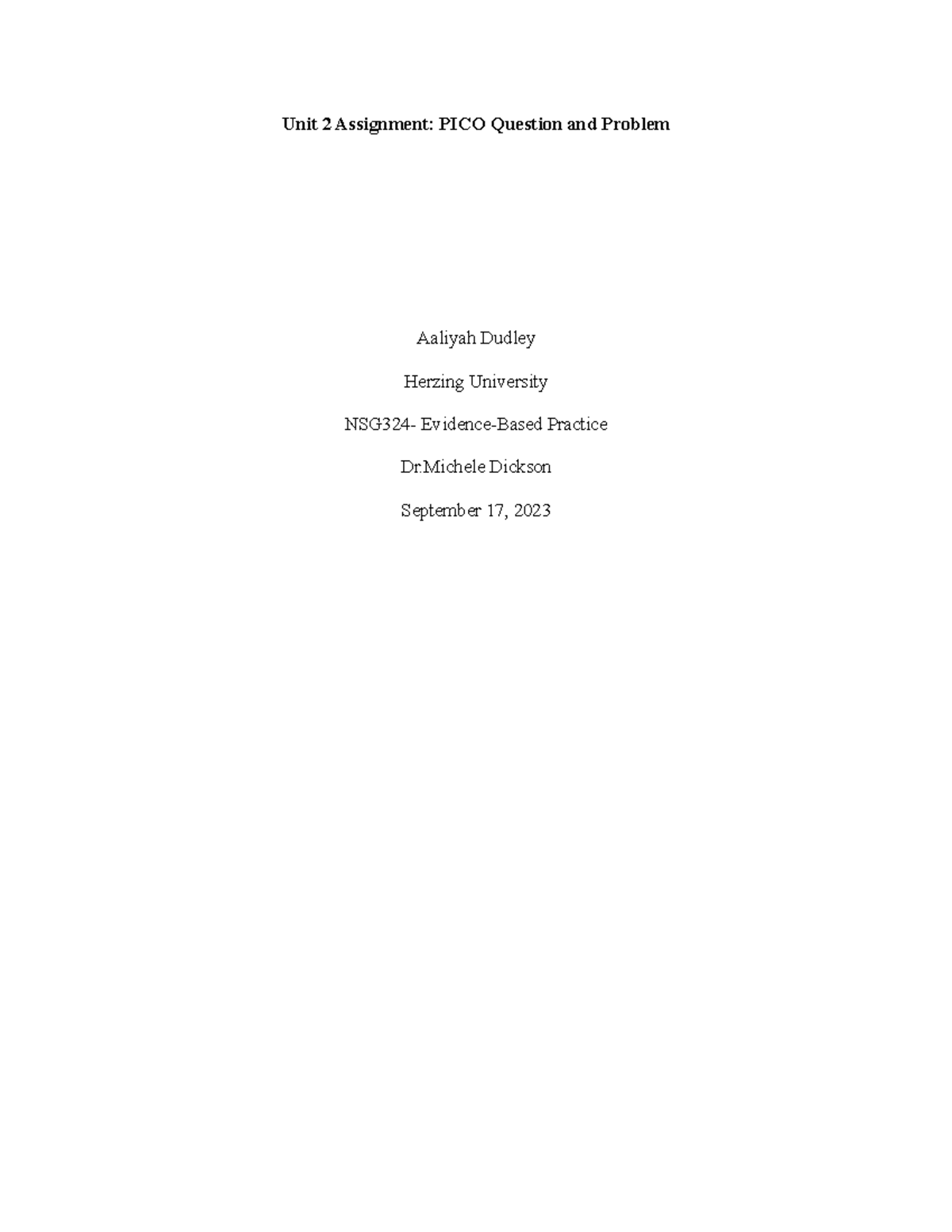 PICO Question - PICO stands for population, intervention, comparison ...