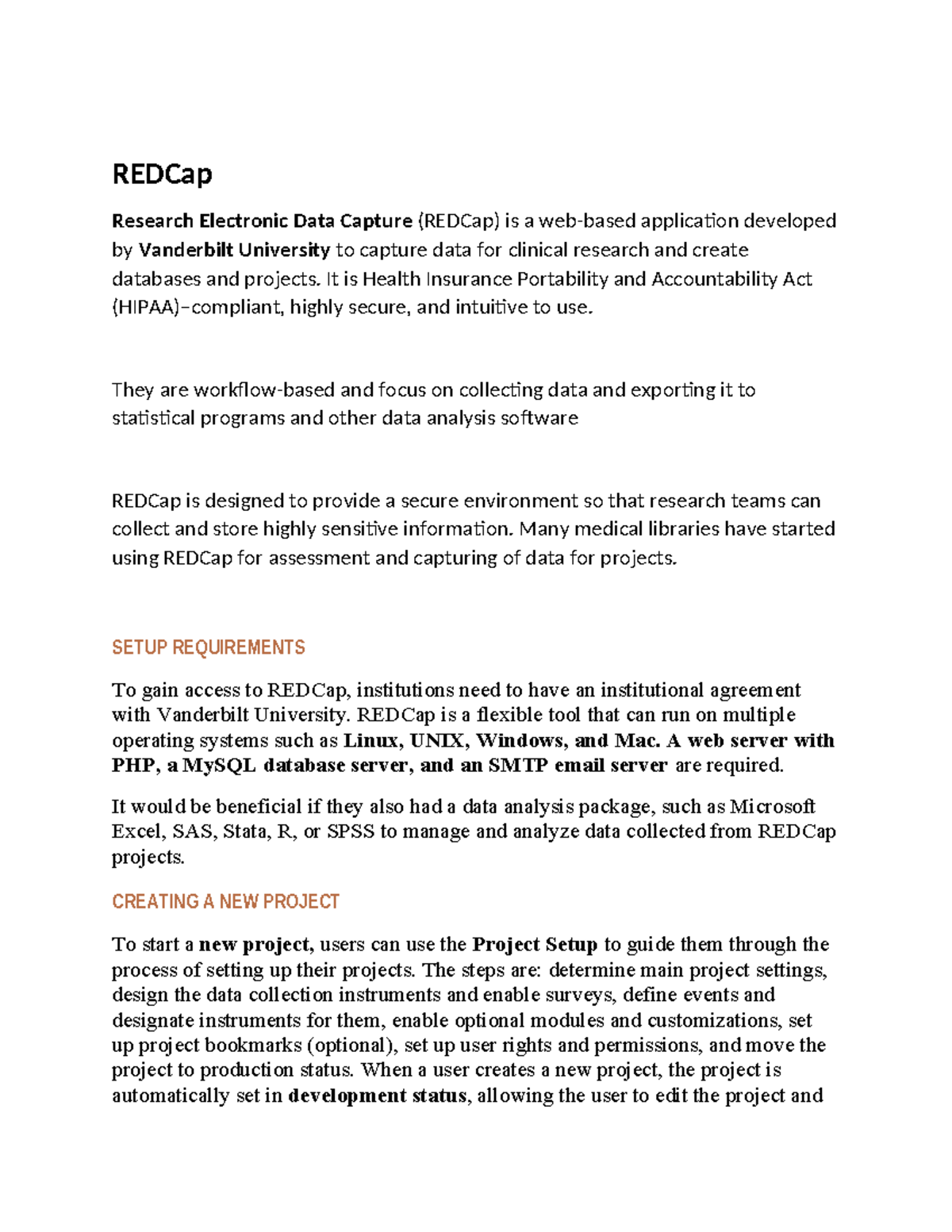 Redcap Overview recap - REDCap Research Electronic Data Capture (REDCap) is a web-based ...