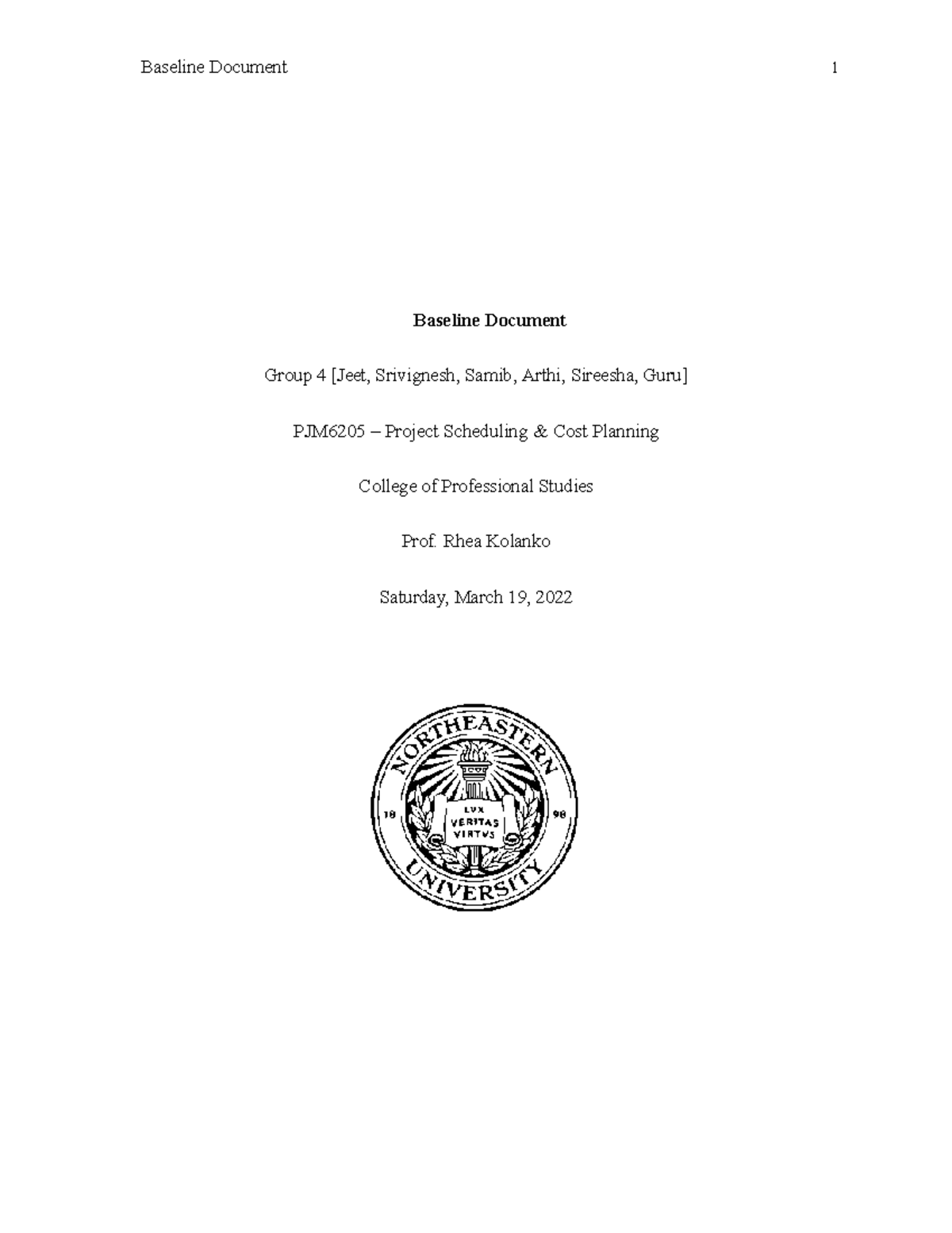 Baseline Document (1) (1) - Baseline Document 1 Baseline Document Group ...