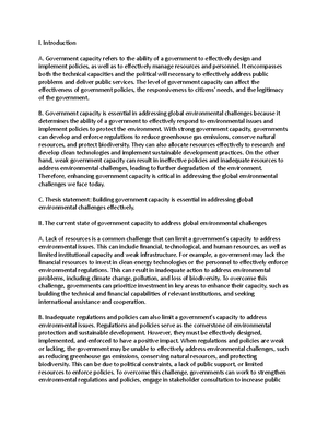 Effect of an Interdependent World on the Roles of Governments and ...
