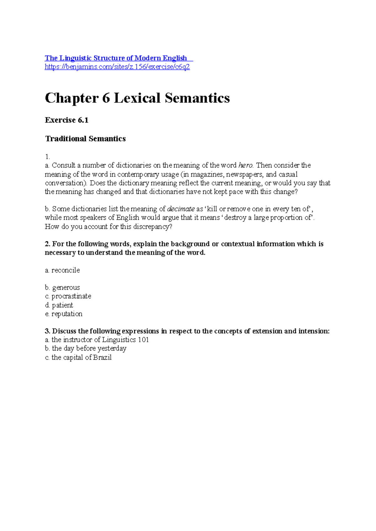 6.2. Lexical semantics Basic semantic concepts - The Linguistic Structure of Modern English ...