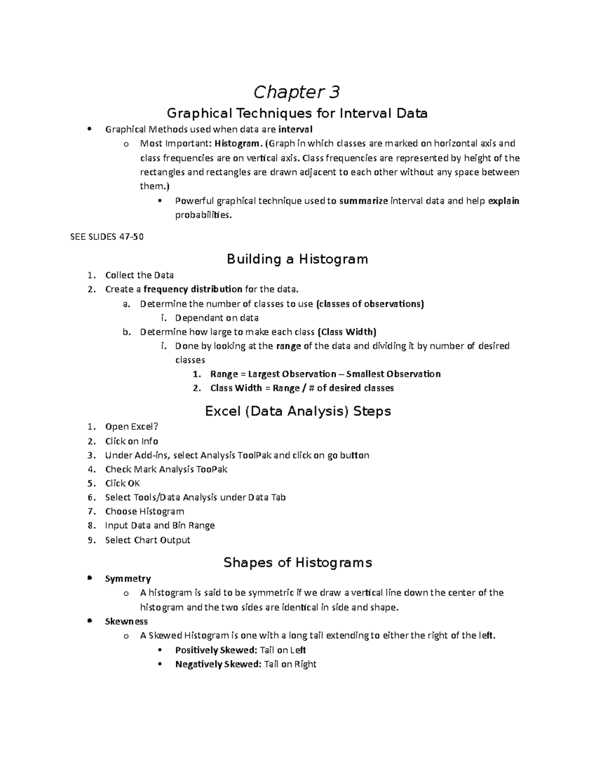 Chapter 3 - Lecture notes 3 - Chapter 3 Graphical Techniques for ...