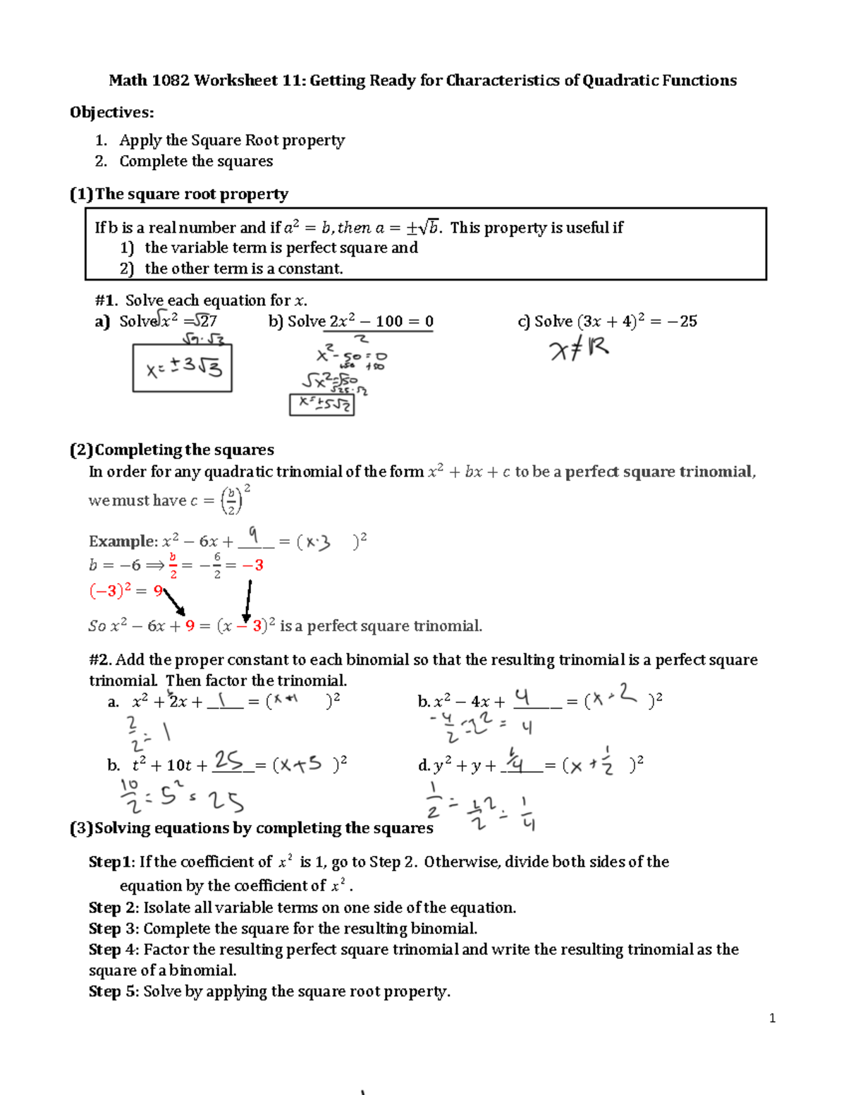 WS+11+Getting+Ready+for+Characteristics+of+Quadratic+Functions - 1 Math ...