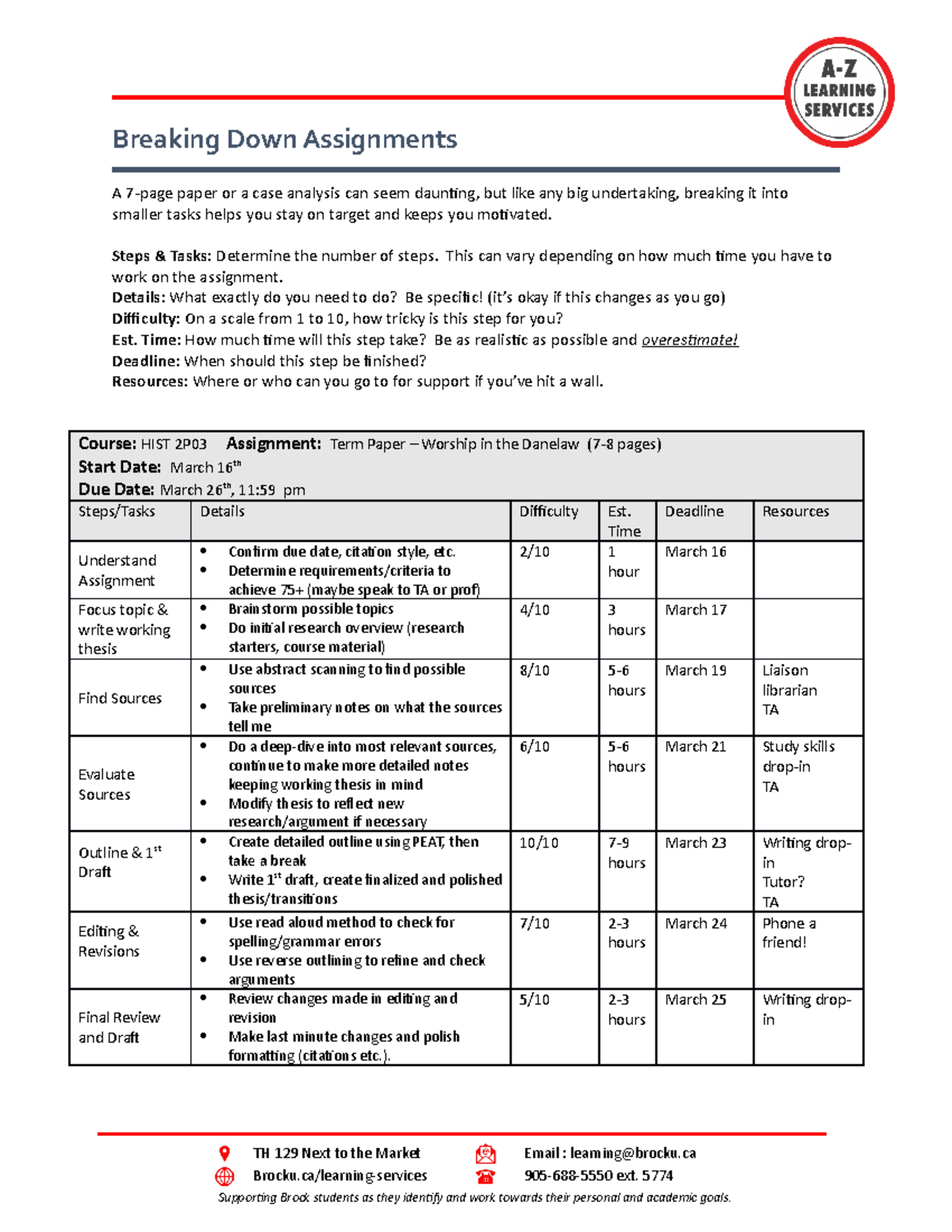 Breaking Down Assignments 1 - Steps & Tasks: Determine the number of ...
