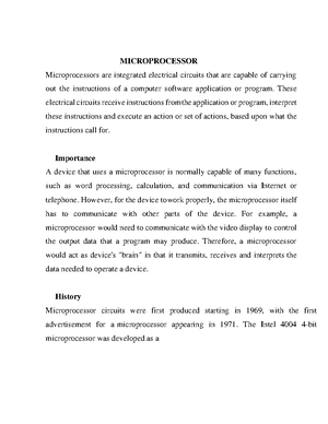 Types OF Microprocessor - TYPES OF MICROPROCESSOR Microprocessors are ...
