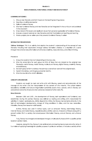 Module-4 - module - MODULE 4 INTEGRATING NEW LITERACIES IN THE ...