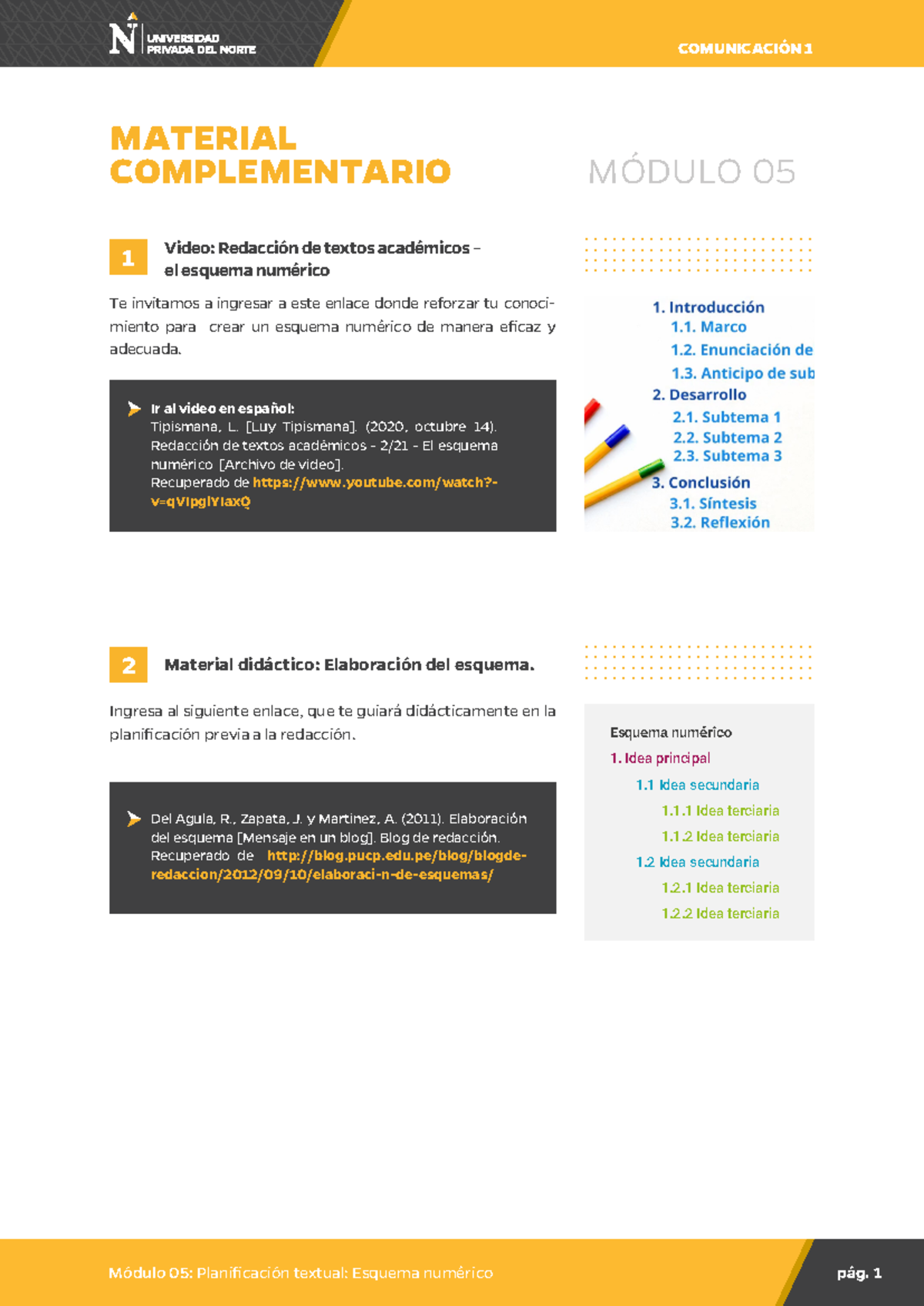 Comunicacion 1- Modulo 5 - MATERIAL COMPLEMENTARIO 1 MÓDULO 05 Te invitamos a ingresar a este ...
