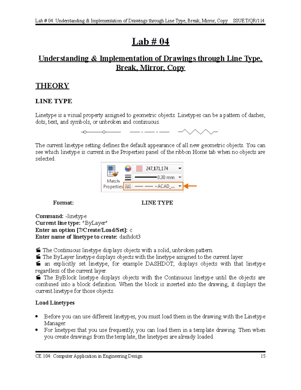 Lab4 - LAB4 - Lab # 04 Understanding & Implementation of Drawings through Line Type, Break ...