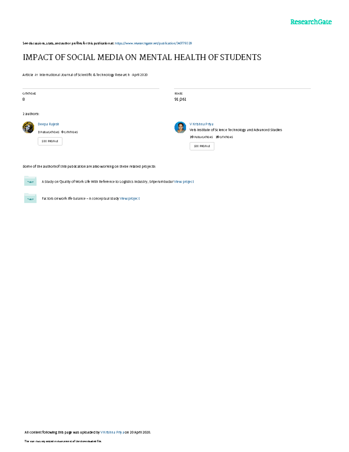 Impact Of Social Media On Mental Health Of Students 1 See Discussions impact-of-social-media-on-mental-health-of-students-1-see-discussions