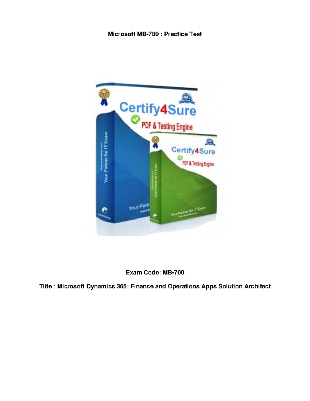 Certify 4Sure - fundamentals - Microsoft MB-700 : Practice Test Exam ...