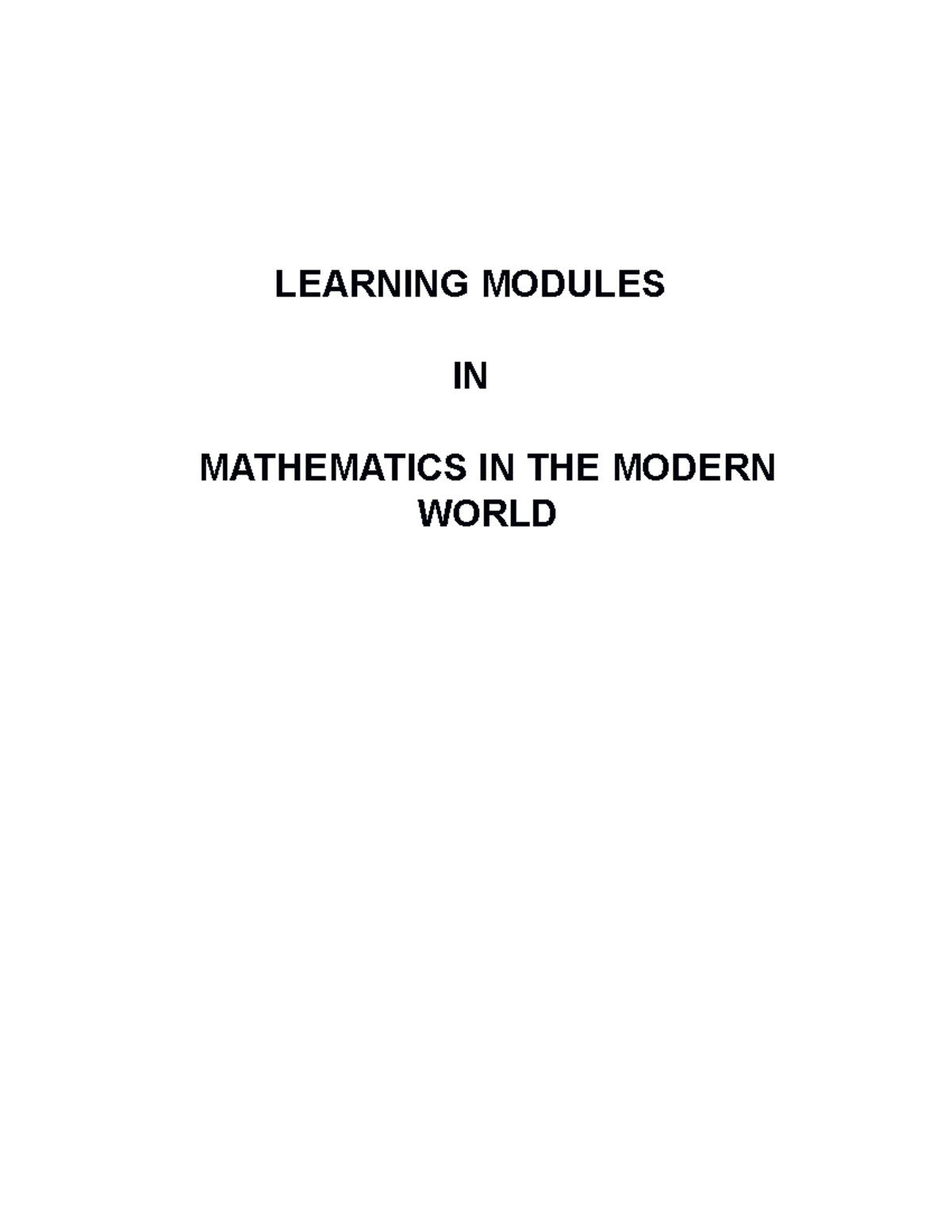 GEd 102 - Mathematics in the Modern World 38 - LEARNING MODULES IN ...