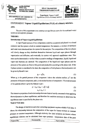 Experiment-6 - Chemical Engineering Practical - CLP303 Chemical ...