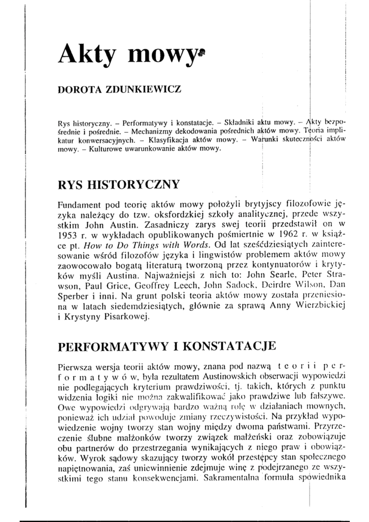 4-6. Zdunkiewicz Akty mowy 2 - Akty mowy· Rys historyczny ...