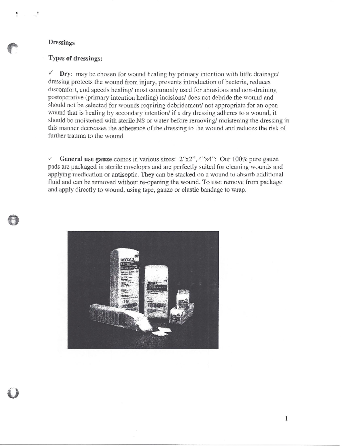 Dressings info sheet - Dressings Types of dressings: Dry: may be chosen ...