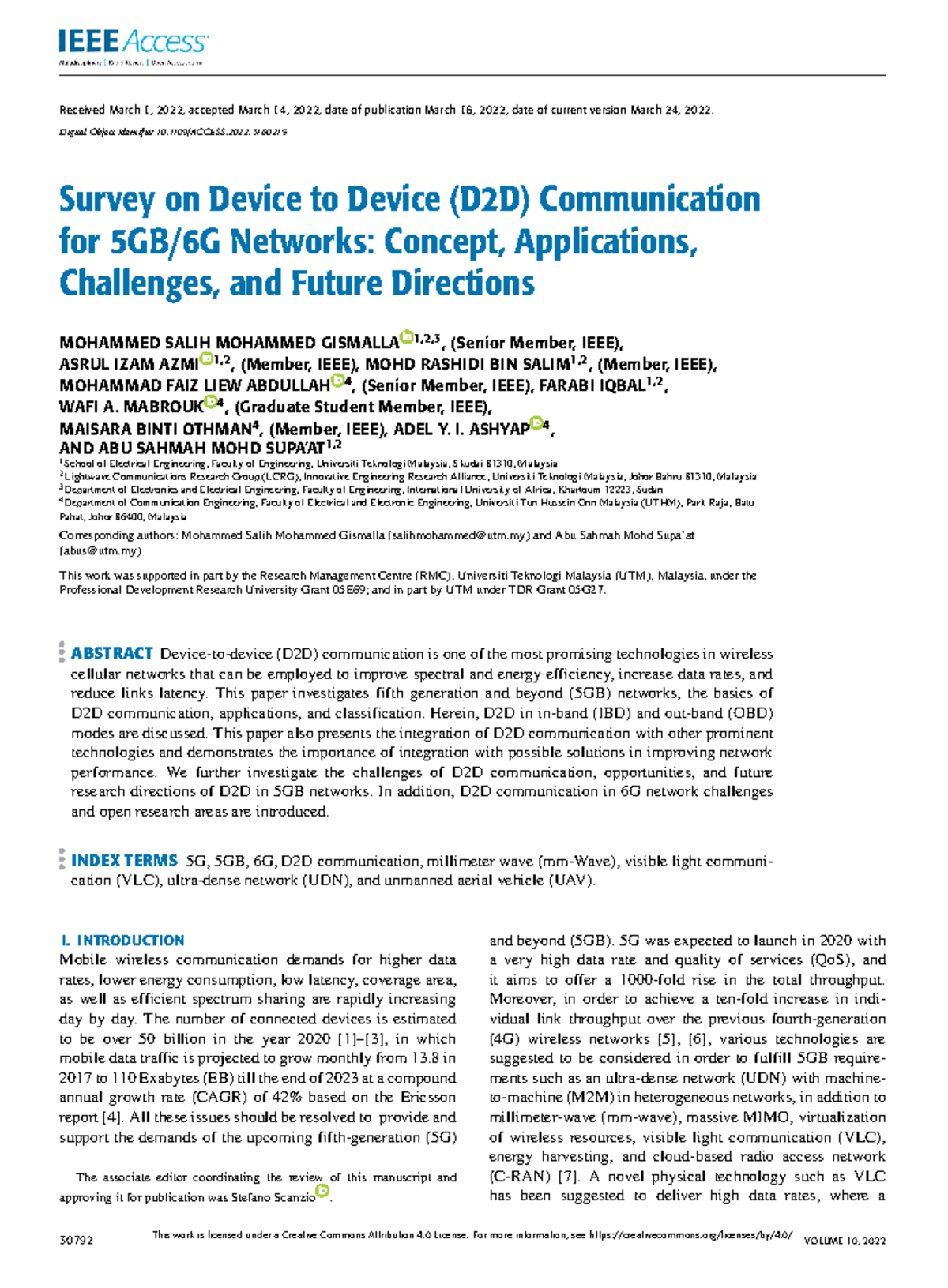 Survey on Device to Device D2D Communication for 5GB 6G Networks ...