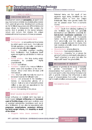 Developmental Psychology Lecture Notes - 09/24/22 – Introduction to ...