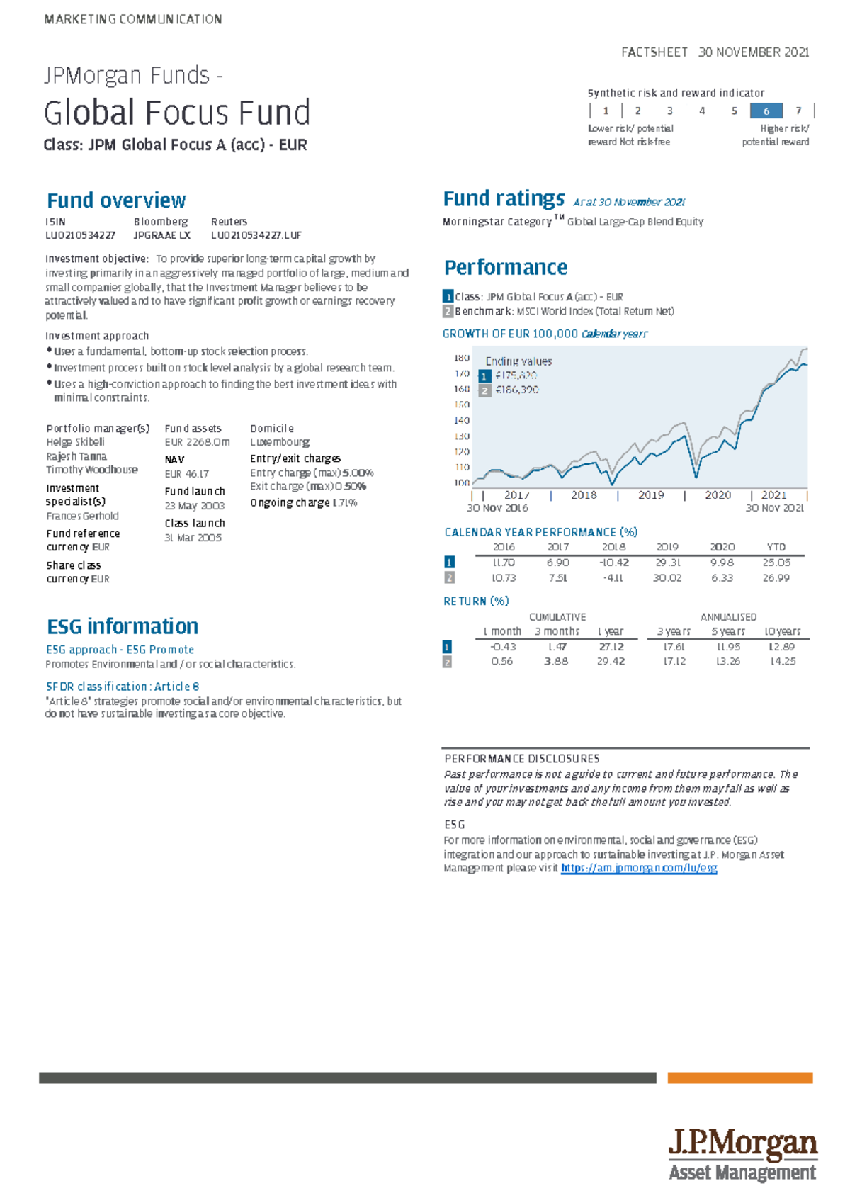 JPM Global Focus A (acc) - EUR[LU EN][12 26 2021] - ####### MARKETING ...