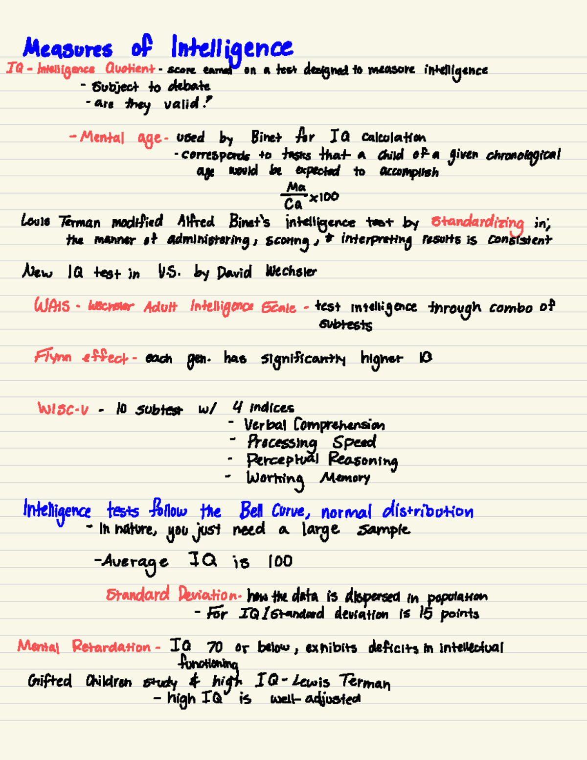 Measures of Intelligence - Measures ####### of Intelligence IQ ...