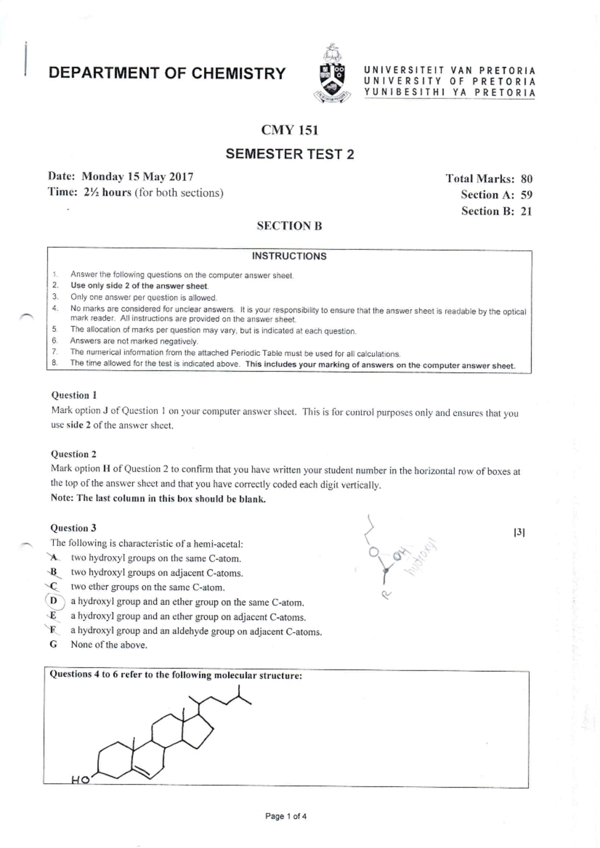 2017 CMY Semester TEST 2 - PHY 131 - Studocu