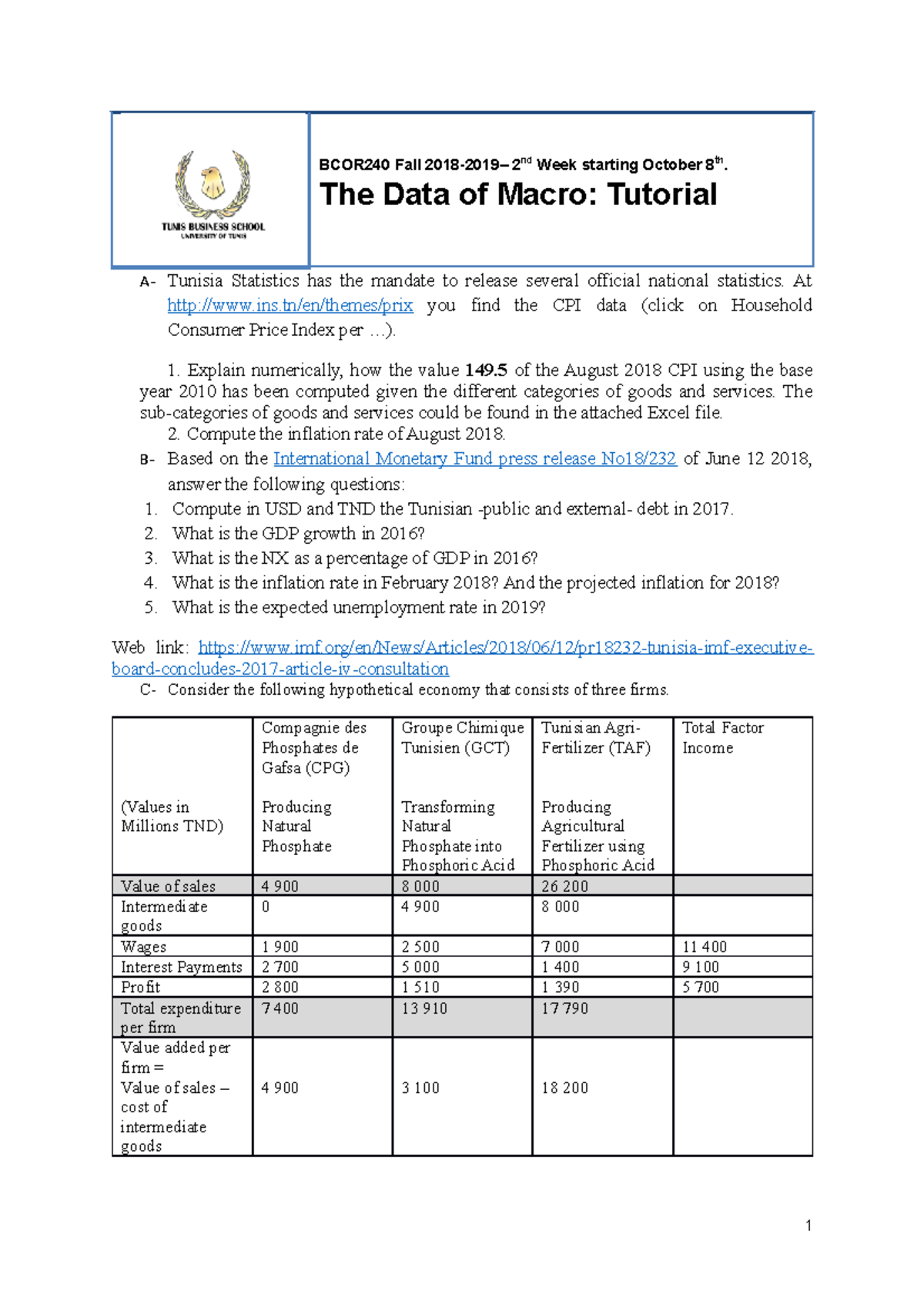 Ch2 Tutorial- The Data of Macro - BCOR240 Fall 2nd Week starting ...