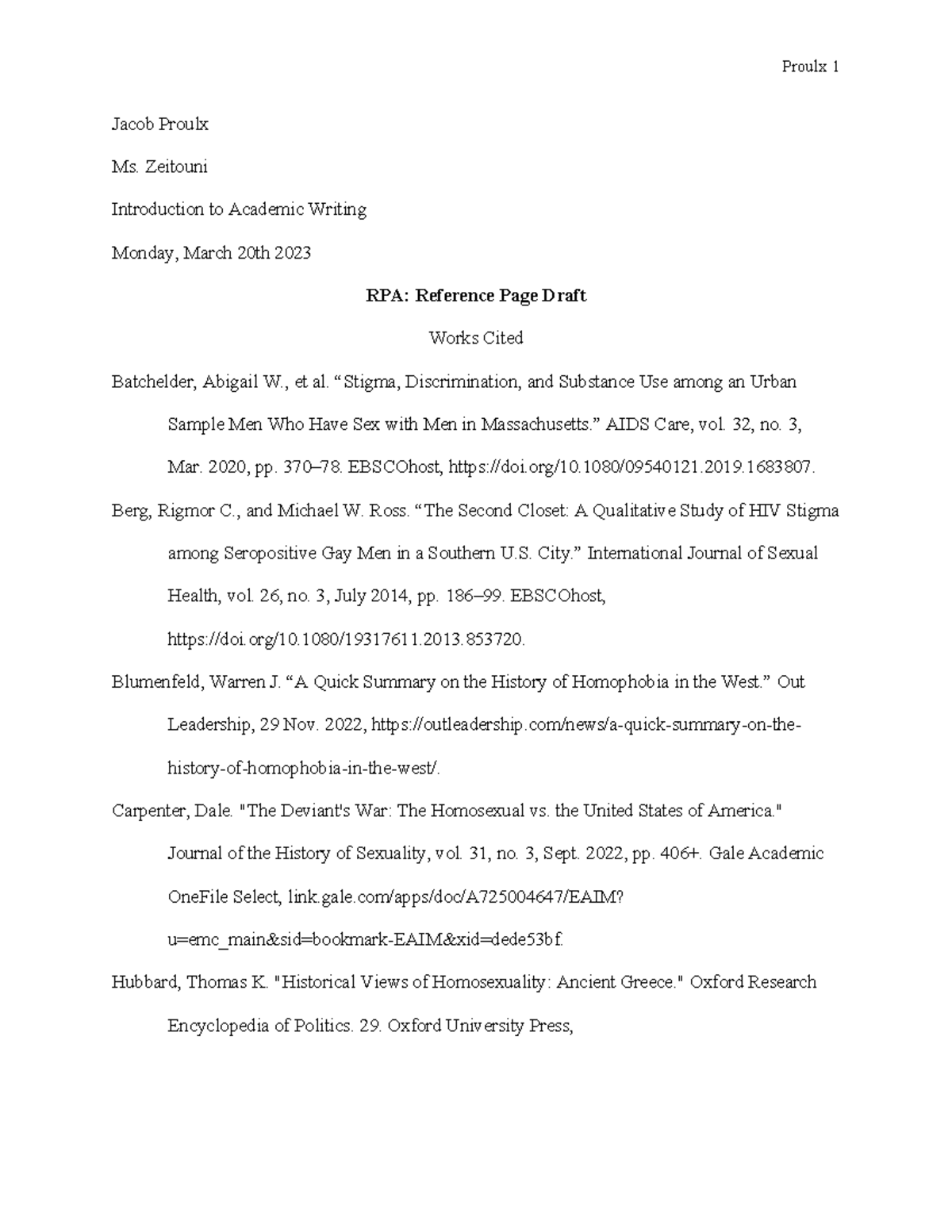 Copy of RPA Reference Page Jacob Proulx copy - Proulx 1 Jacob Proulx Ms ...