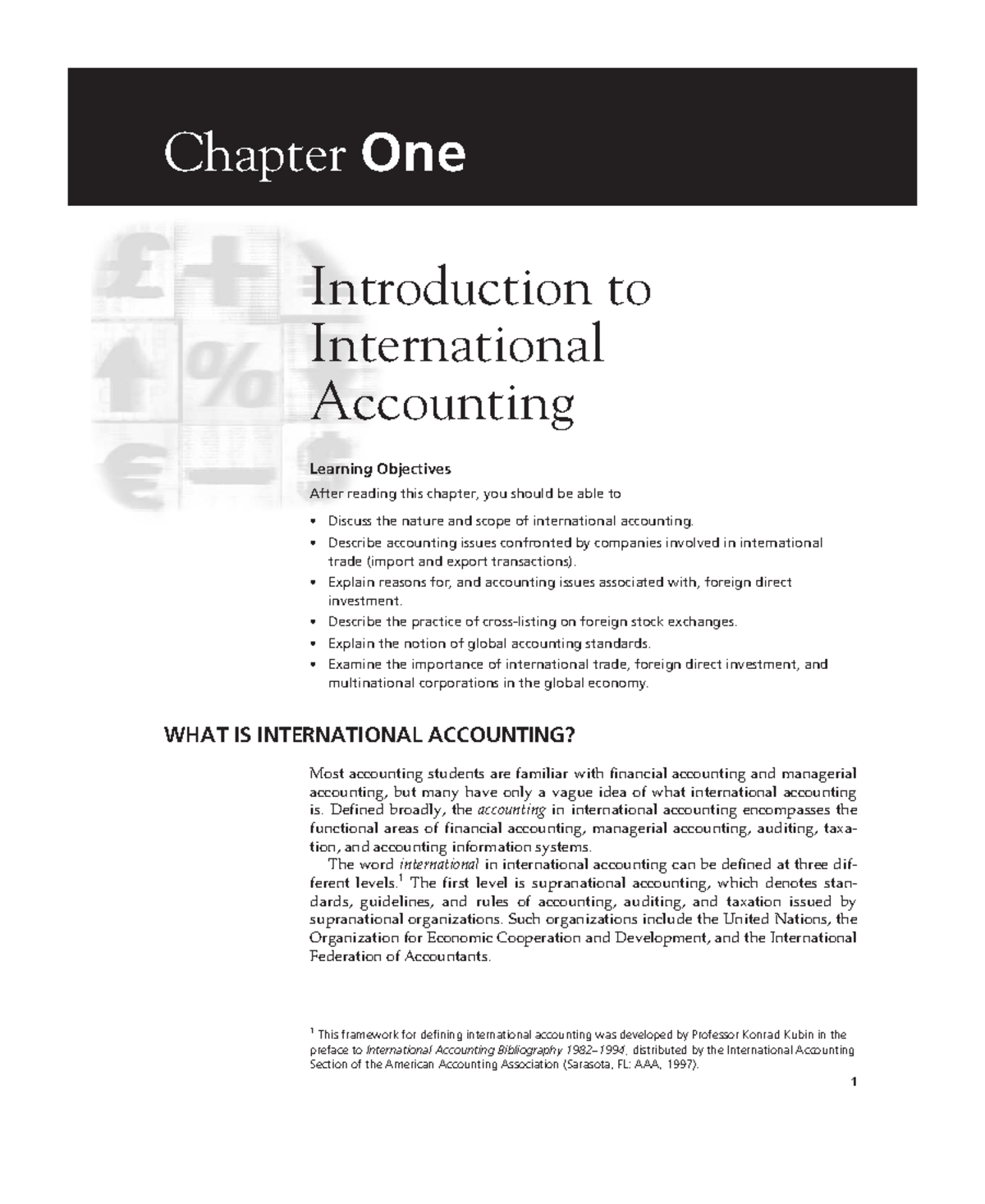 Introduction to International Accounting - 1 Chapter One Introduction ...