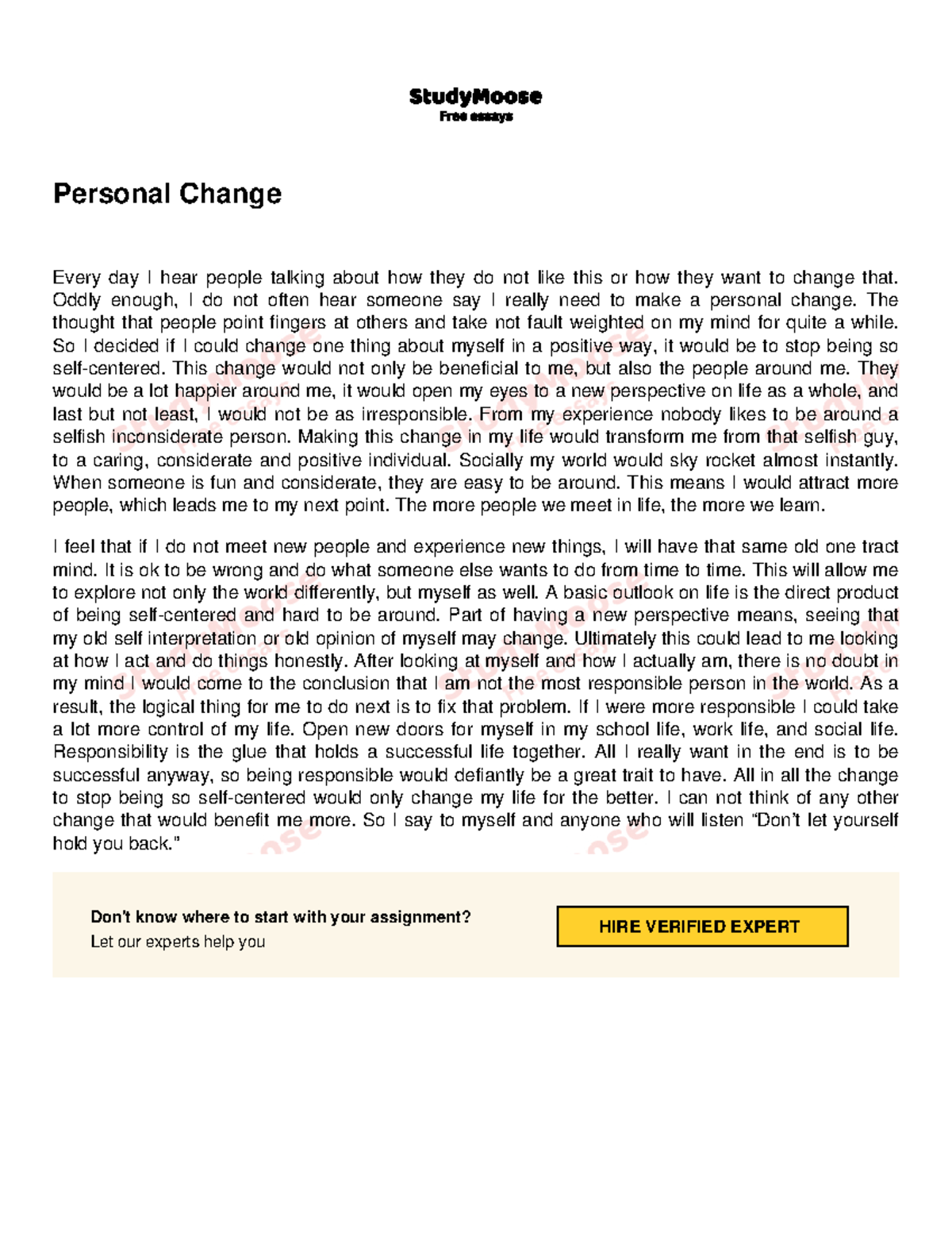 Personal Change - Personal Change Every day I hear people talking about ...