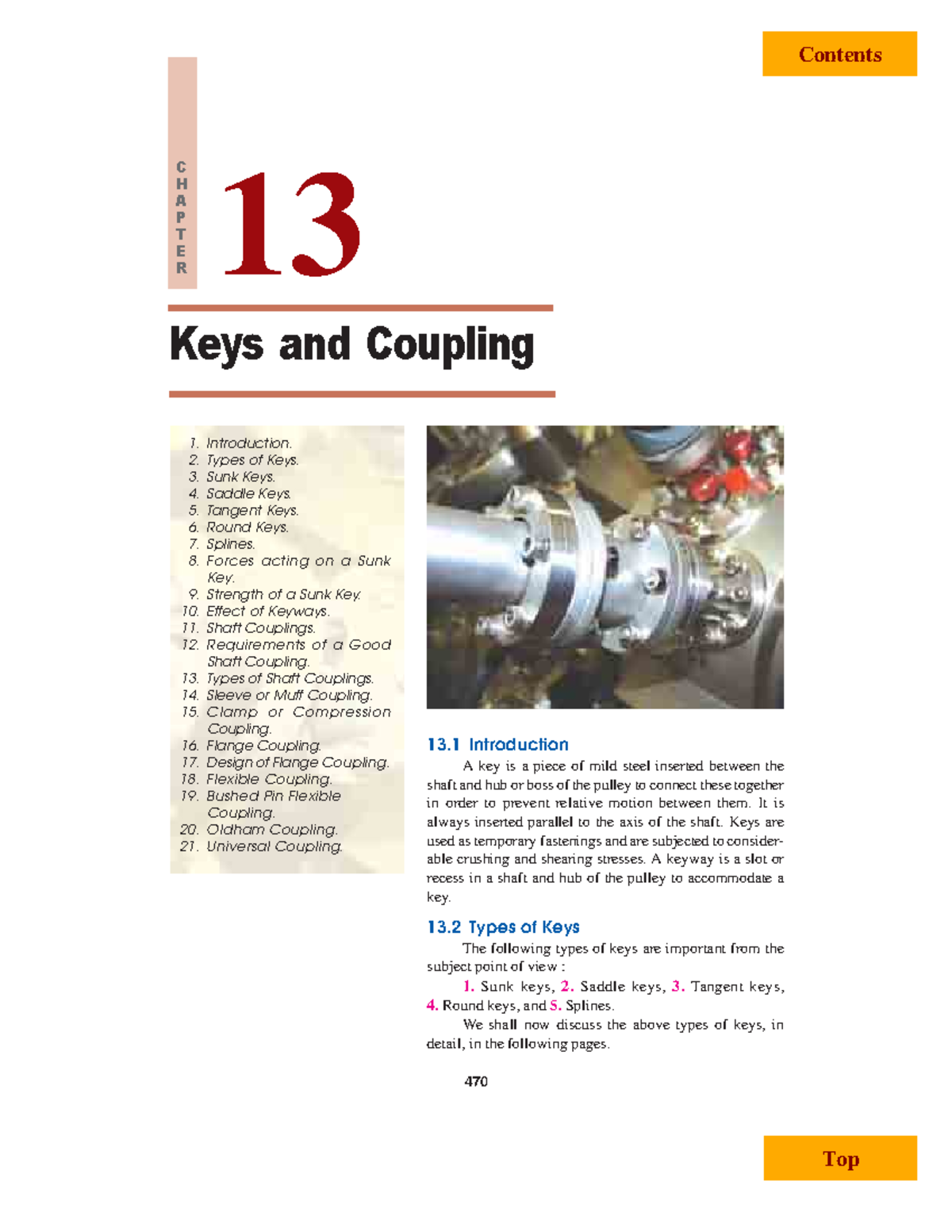 CHP-13 - good book - 470 A Textbook of Machine Design Keys and Coupling 470 Introduction. - Studocu