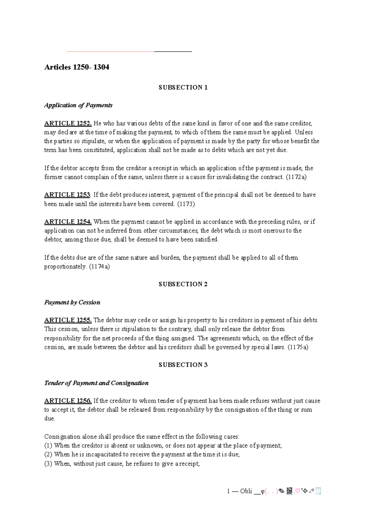 Art. 1250-1304 raw - raw ...