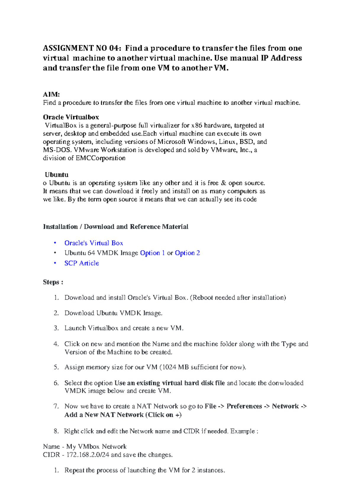 ASS NO 04 Oracle - practical - ASSIGNMENT NO 04: Find a procedure to transfer the files from one ...